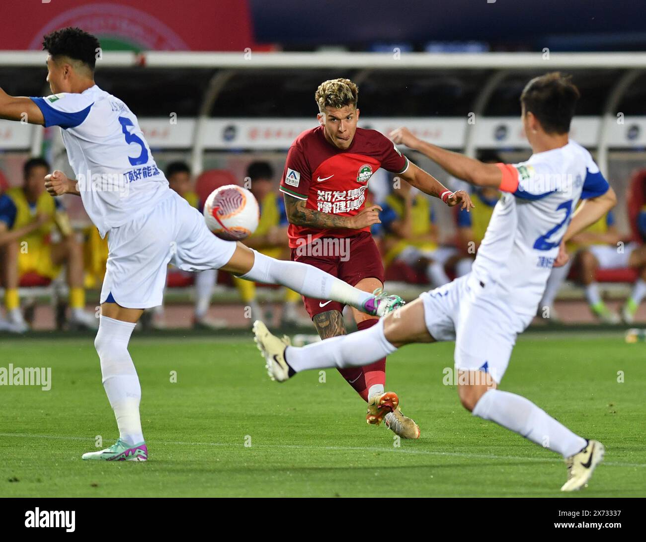 Zhengzhou, China's Henan Province. 17th May, 2024. Bruno Nazario (C) of ...