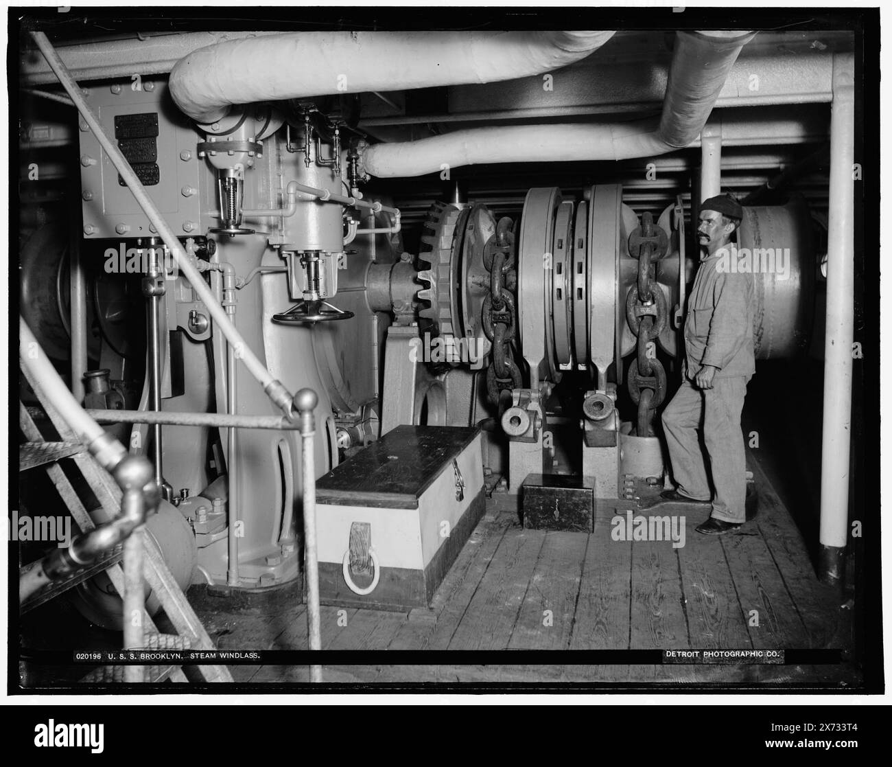 U.S.S. Brooklyn steam windlass, Second title on negative: [, .] built ...