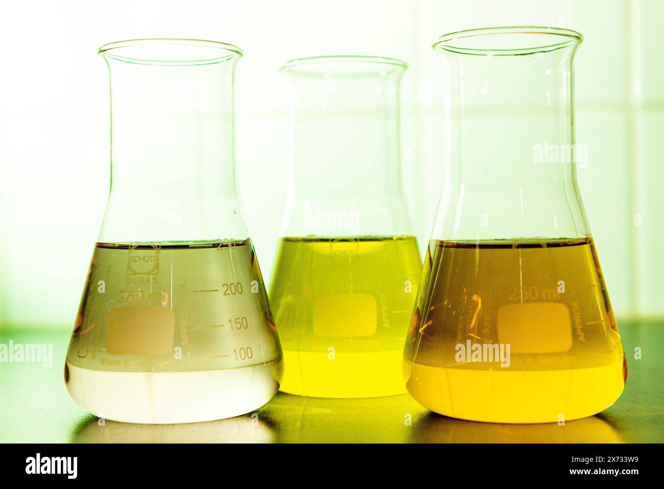 Chemicals in Laboratory Chemical Fluids inside a Flask of an Industrial ...