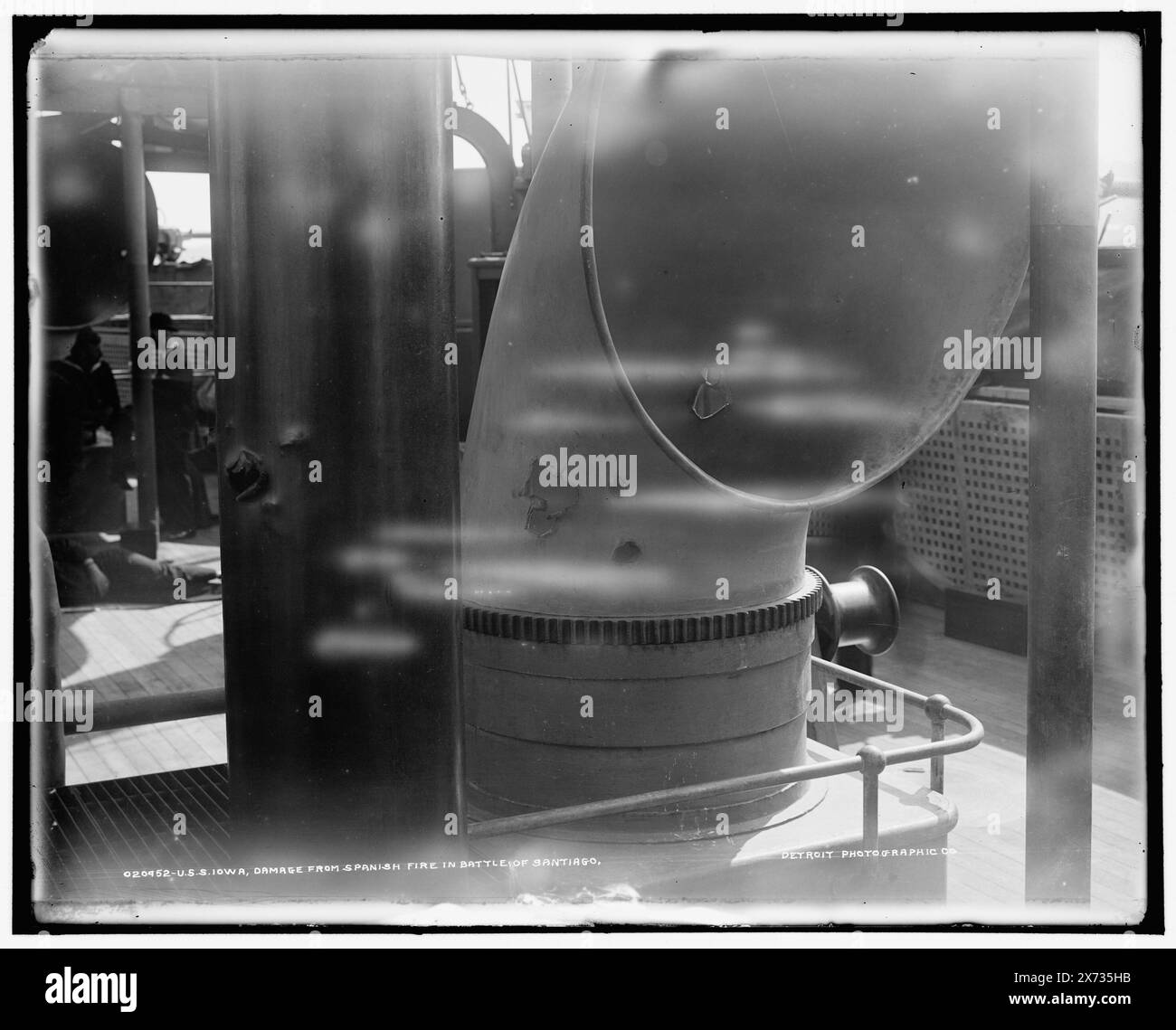 U.S.S. Iowa, damage from Spanish fire and Battle of Santiago, Detroit ...