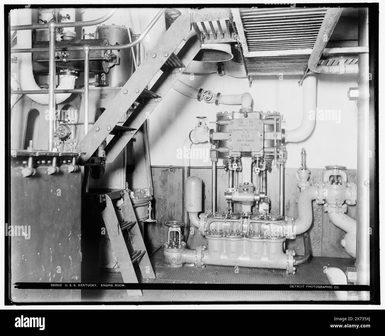 U.S.S. Kentucky, engine room, "Hart" on negative., Date based on ...