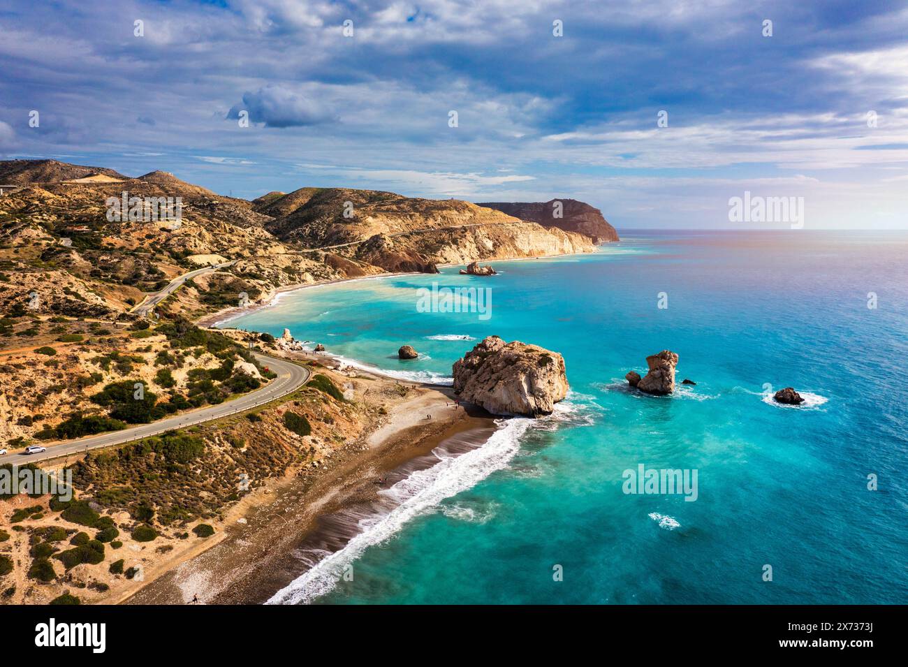 Petra tou Romiou (Aphrodite's Rock) the birthplace of Aphrodite, Paphos ...