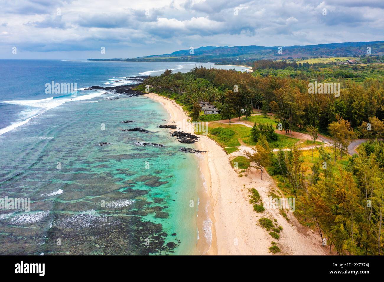 Palmar beach on the east coast, Indian Ocean, Mauritius Island. Palmar ...