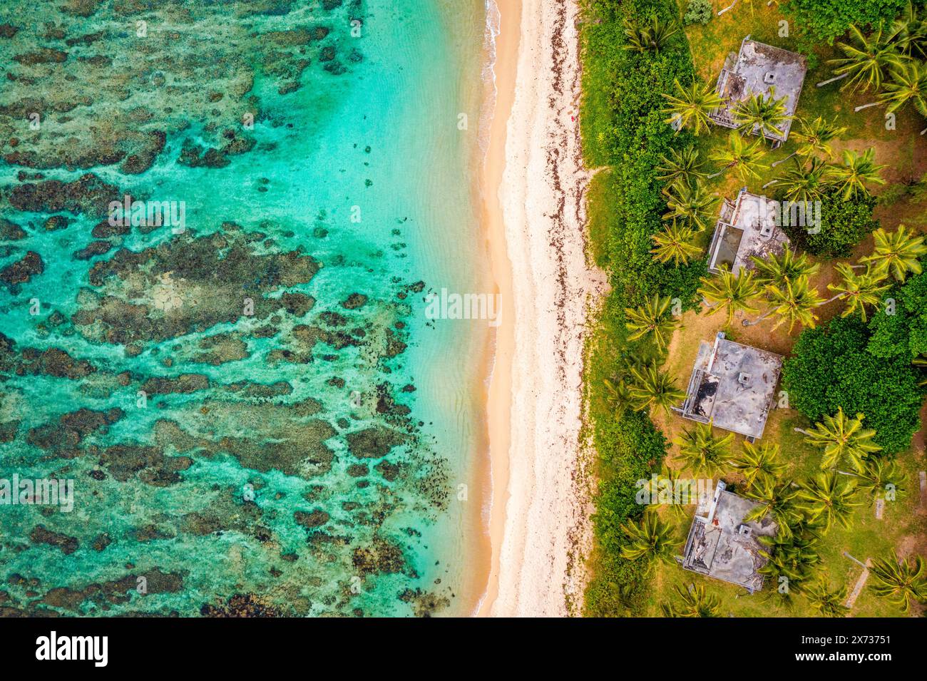 Palmar beach on the east coast, Indian Ocean, Mauritius Island. Palmar ...