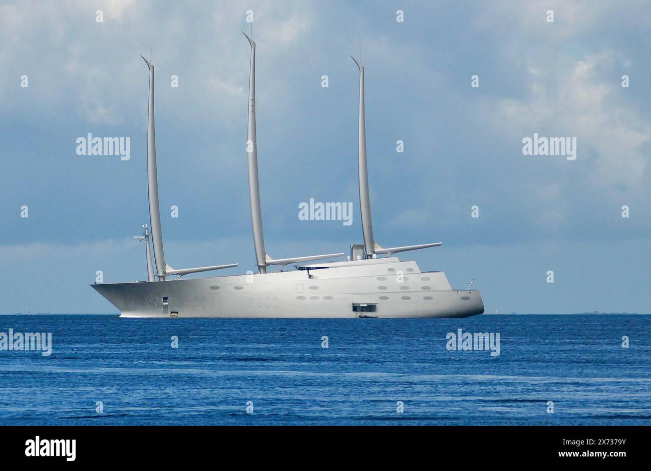 Trieste, Italy, 17th May 2024 The Sailing Yacht A, is seen in front of ...