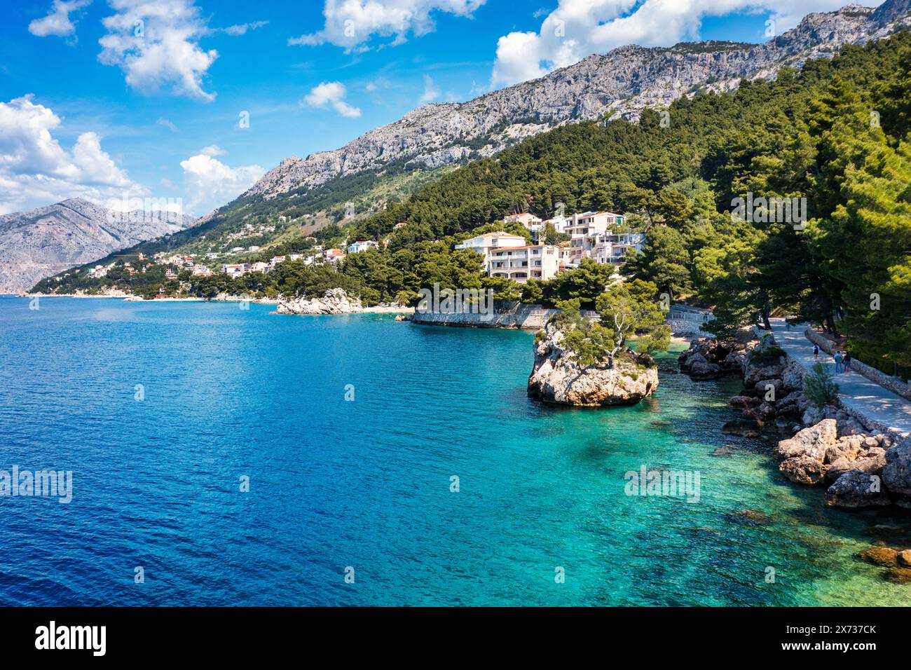 Kamen Brela symbol of the city of Brela on Adriatic coast of Dalmatia ...