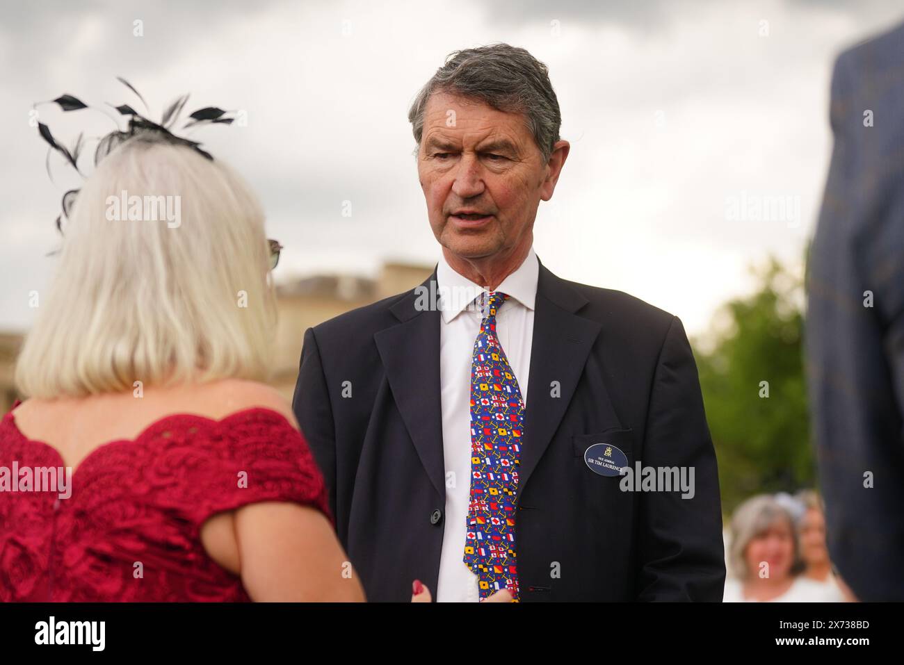 Vice Admiral Sir Tim Laurence speaks to guests during the Not Forgotten ...