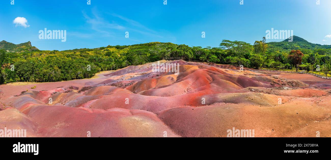 Chamarel Seven Colored Earth Geopark in Mauritius Island. Colorful ...
