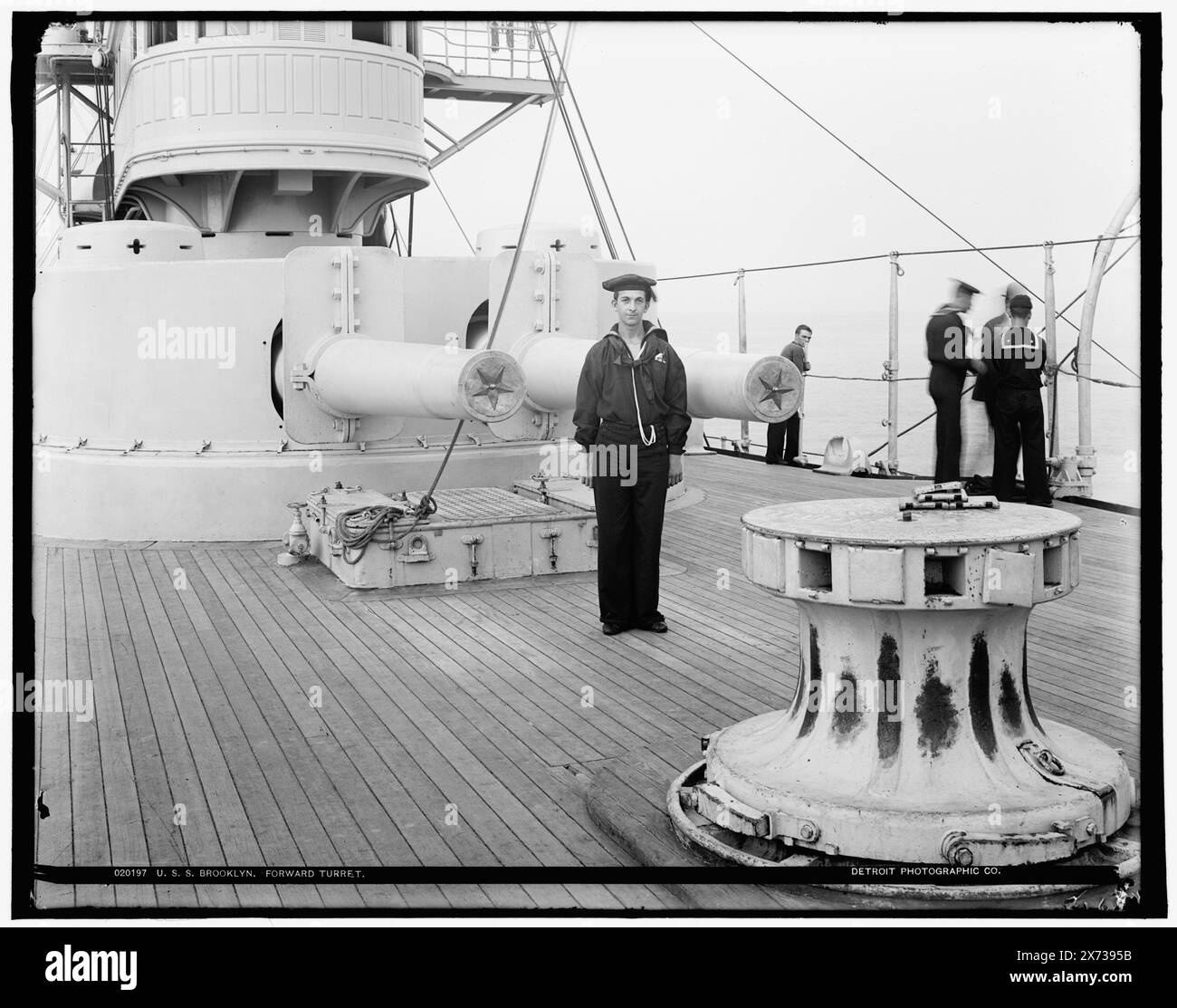 U.S.S. Brooklyn forward turret, "2 A" on negative., Detroit Publishing ...