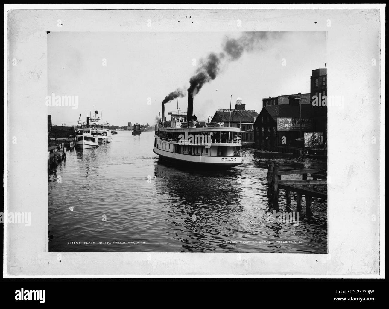 Black River, Port Huron, Mich., "Hiawatha" on steamboat., "2931 G" on ...