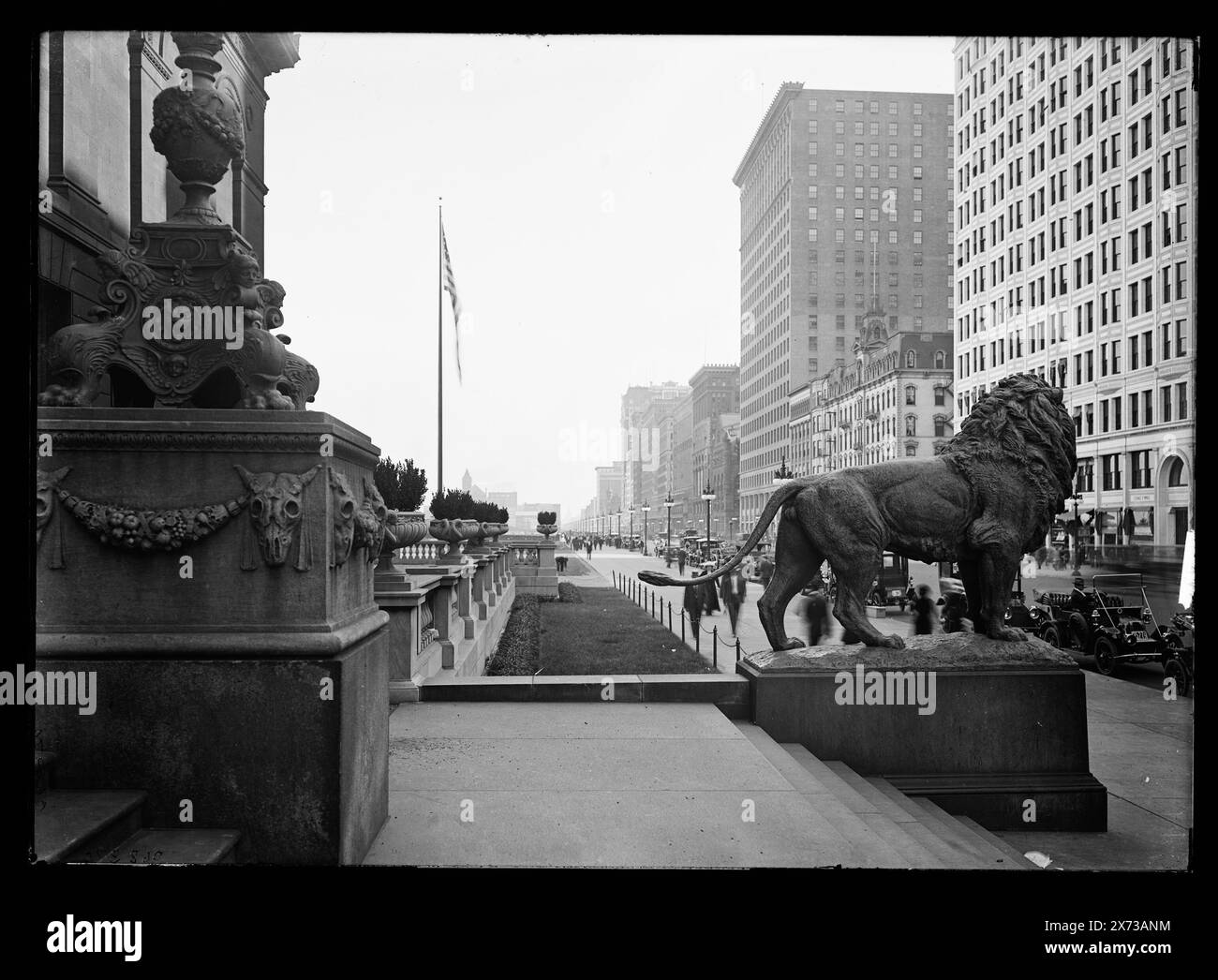 Lion in front of Art Institute of Chicago, Title devised by cataloger ...
