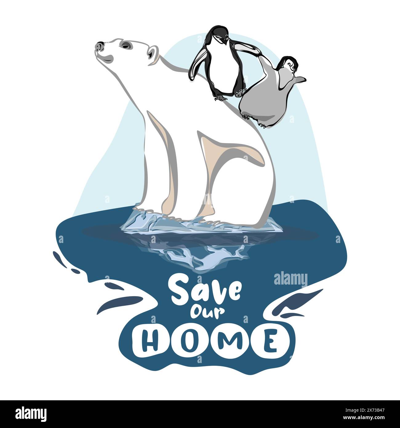 Global warming poster design. Ecological catastrophe. Save Arctic and ...