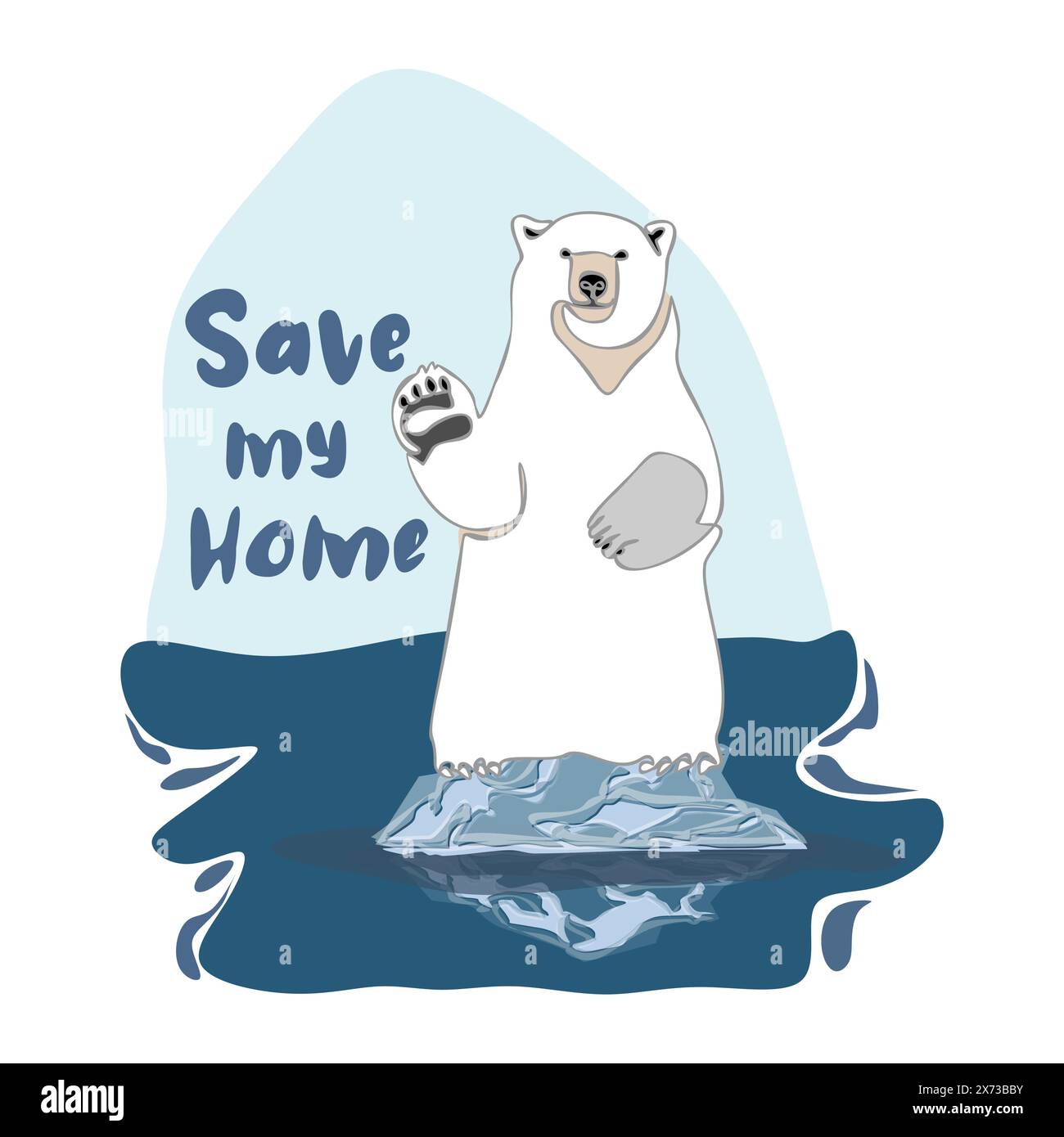 Global warming poster design. Ecological catastrophe. Save Arctic and ...