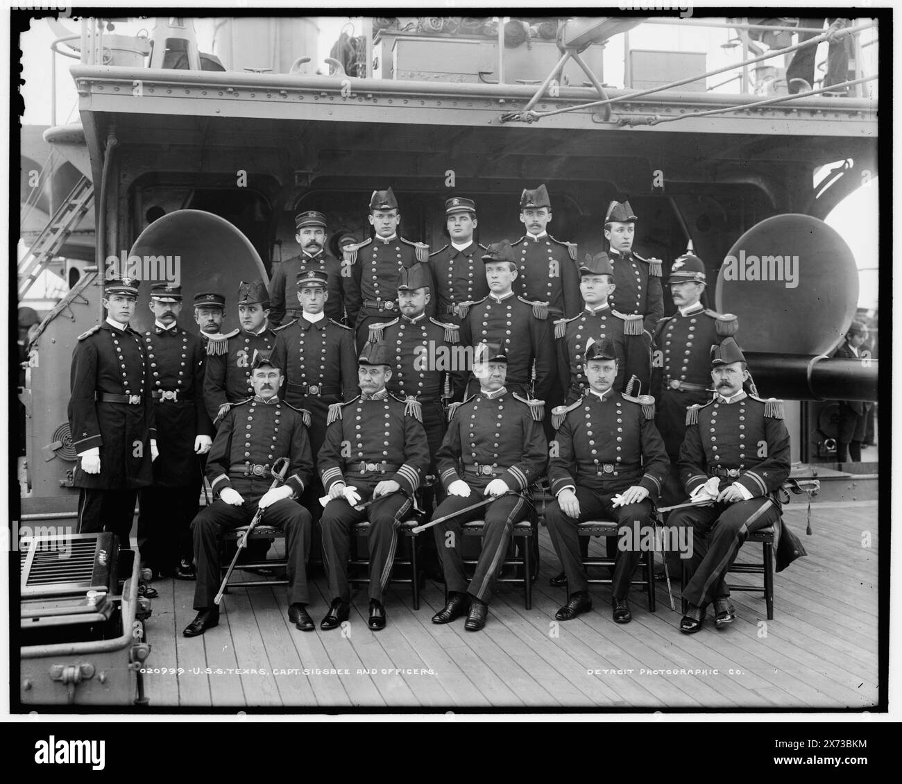 U.S.S. Texas, Capt. Sigsbee and officers, Jacket title: U.S.S. Texas ...