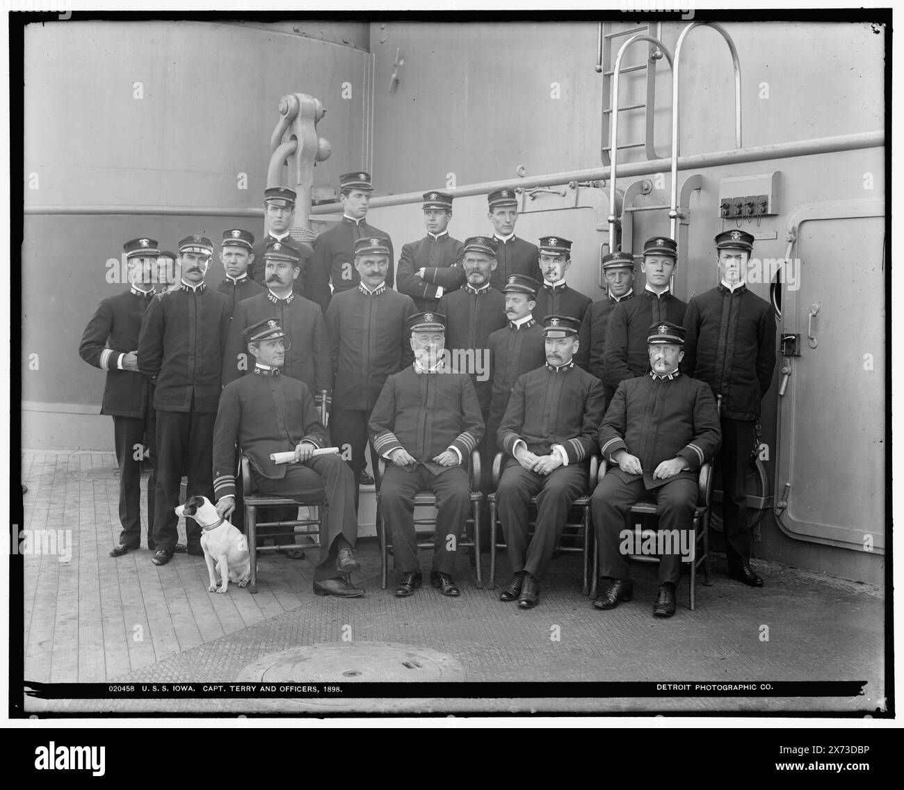 U.S.S. Iowa, Capt. Terry and officers, Detroit Publishing Co. no ...