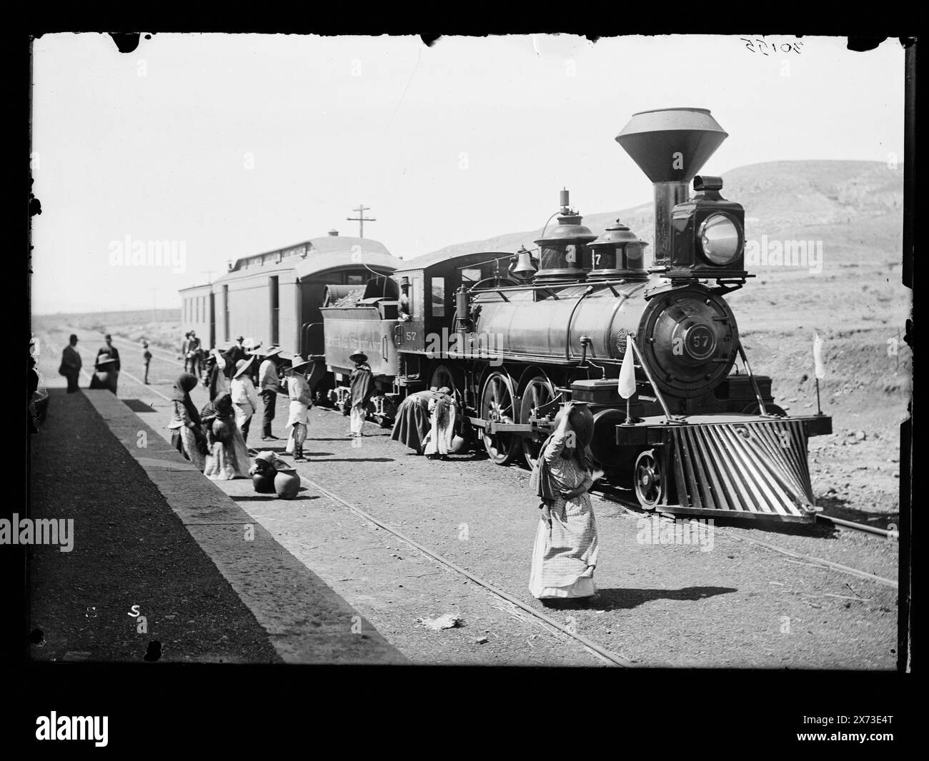 Mexican Central Railway train at station, Mexico, Title devised by ...