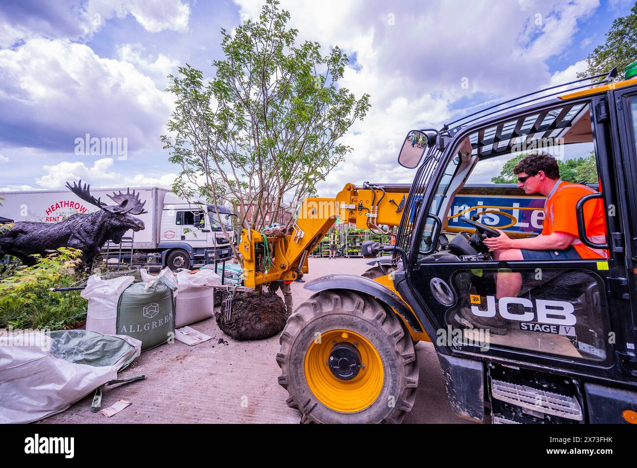 London, UK. 17 May 2024. One of the large plants is temporarily removed ...