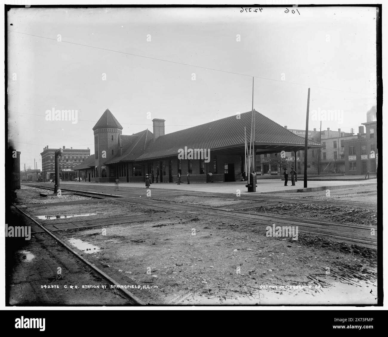 C. & A. Chicago and Alton Railroad station at Springfield, Ill., "106 ...