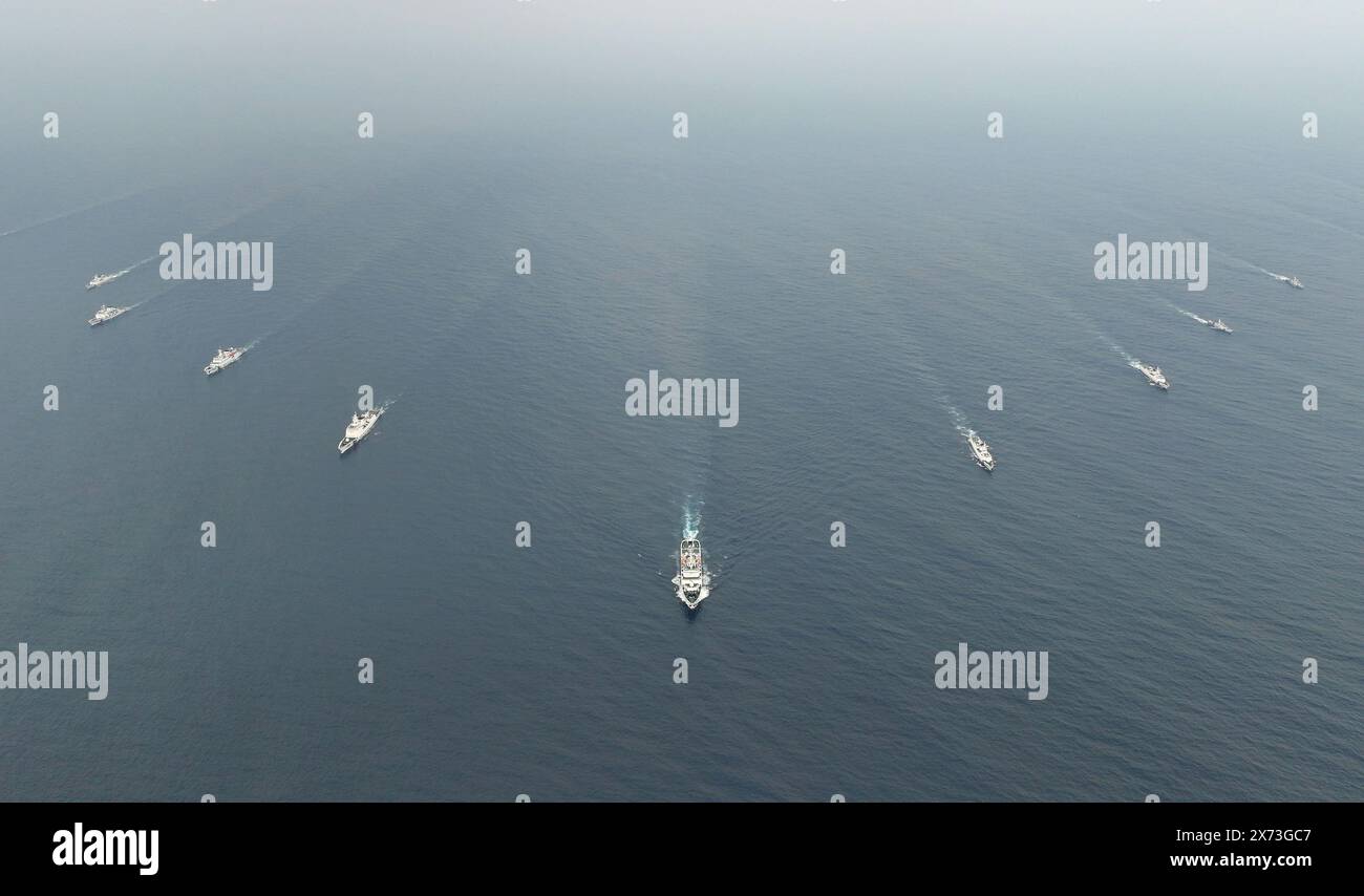 South China Sea. 17th May, 2024. An aerial drone photo taken on May 17 ...