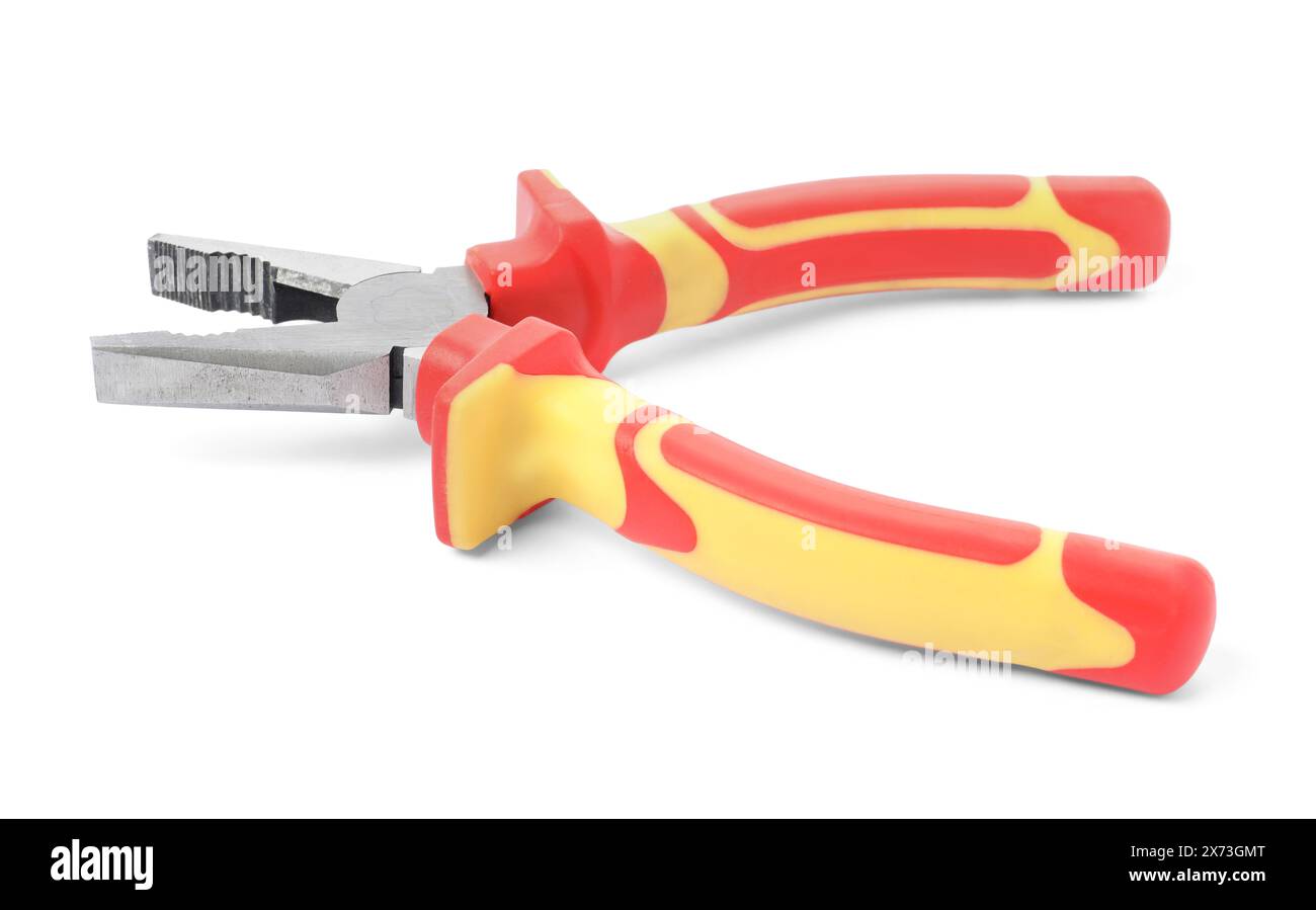 New combination pliers isolated on white. Construction tool Stock Photo ...