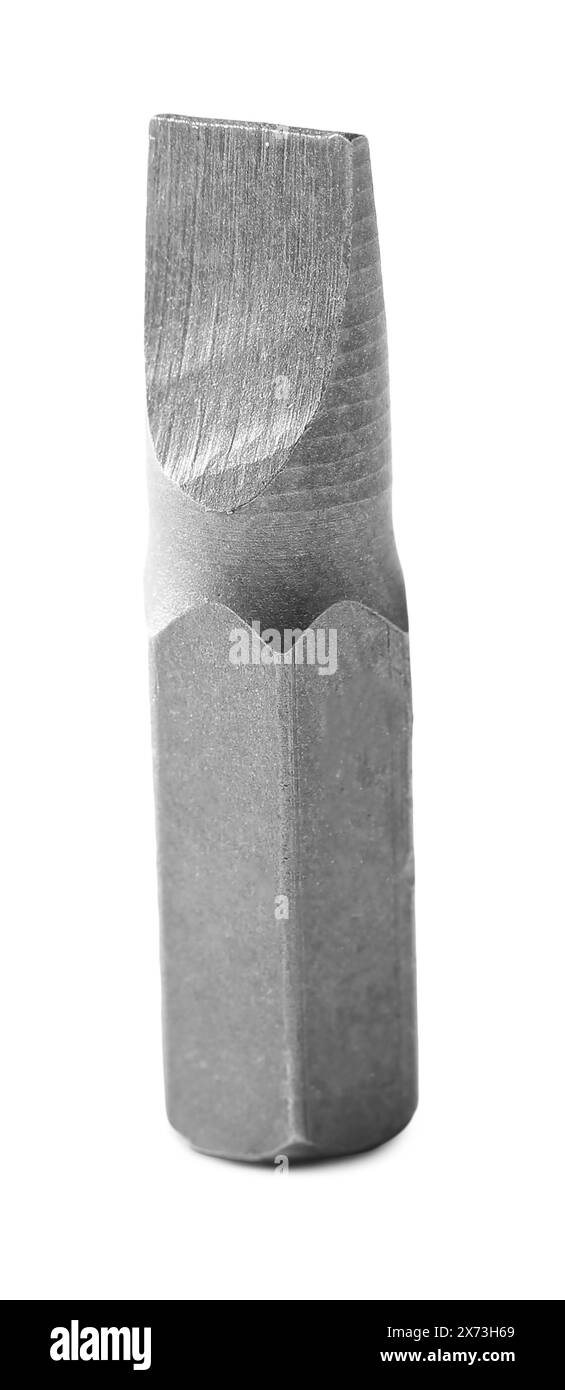 One flathead screwdriver bit on white background Stock Photo - Alamy