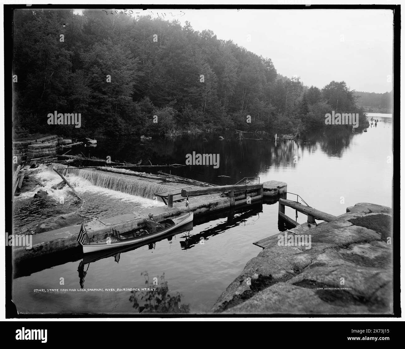 Saranac river dam Black and White Stock Photos & Images - Alamy