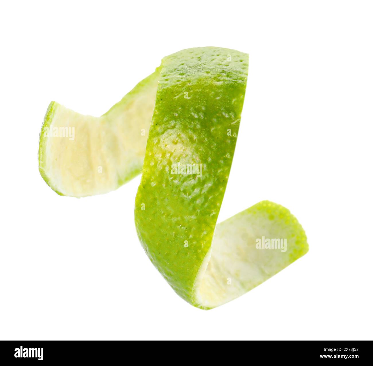 One fresh lime peel isolated on white Stock Photo - Alamy