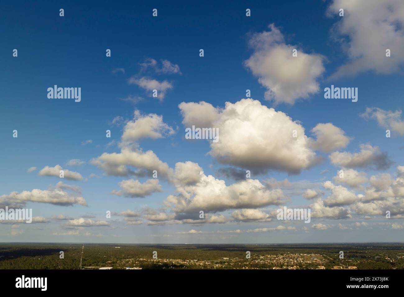 Blue sky with white clouds. Bright summer skyscape Stock Photo - Alamy
