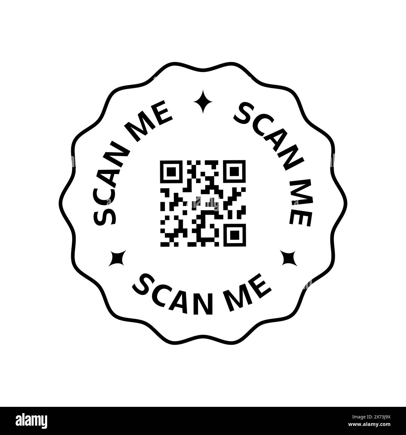 QR code with scan me text in decorative border Stock Vector Image & Art ...