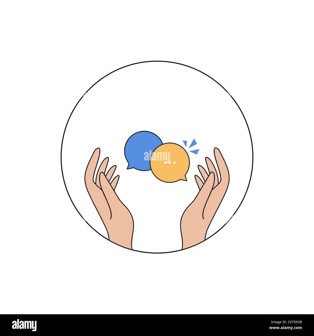 Hand holding dialogue bubble Stock Vector Images - Alamy