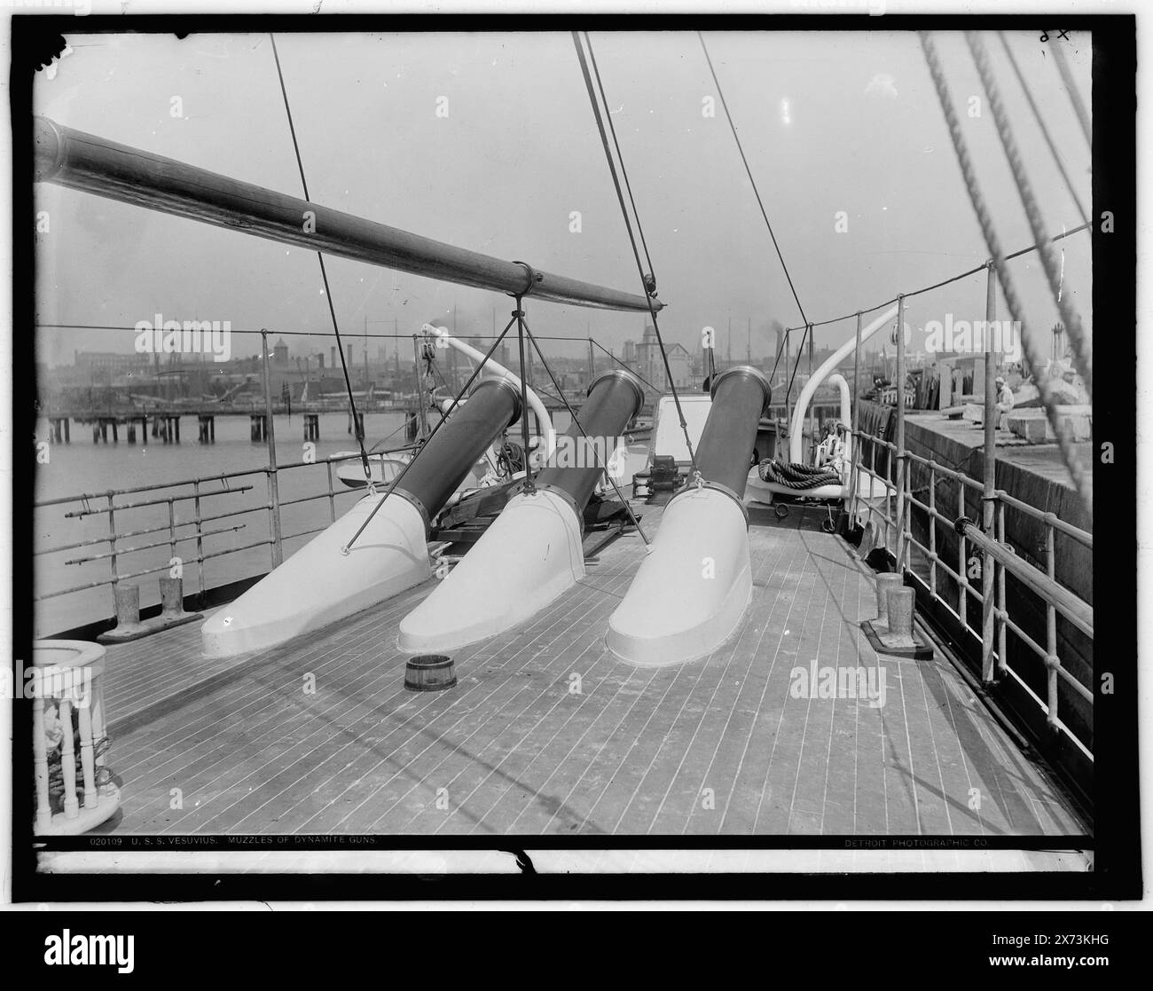 U.S.S. Vesuvius, muzzles of dynamite guns, Date based on Detroit ...