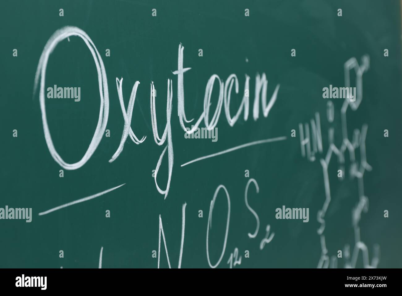 Chemical formulas written with chalk on green board Stock Photo - Alamy