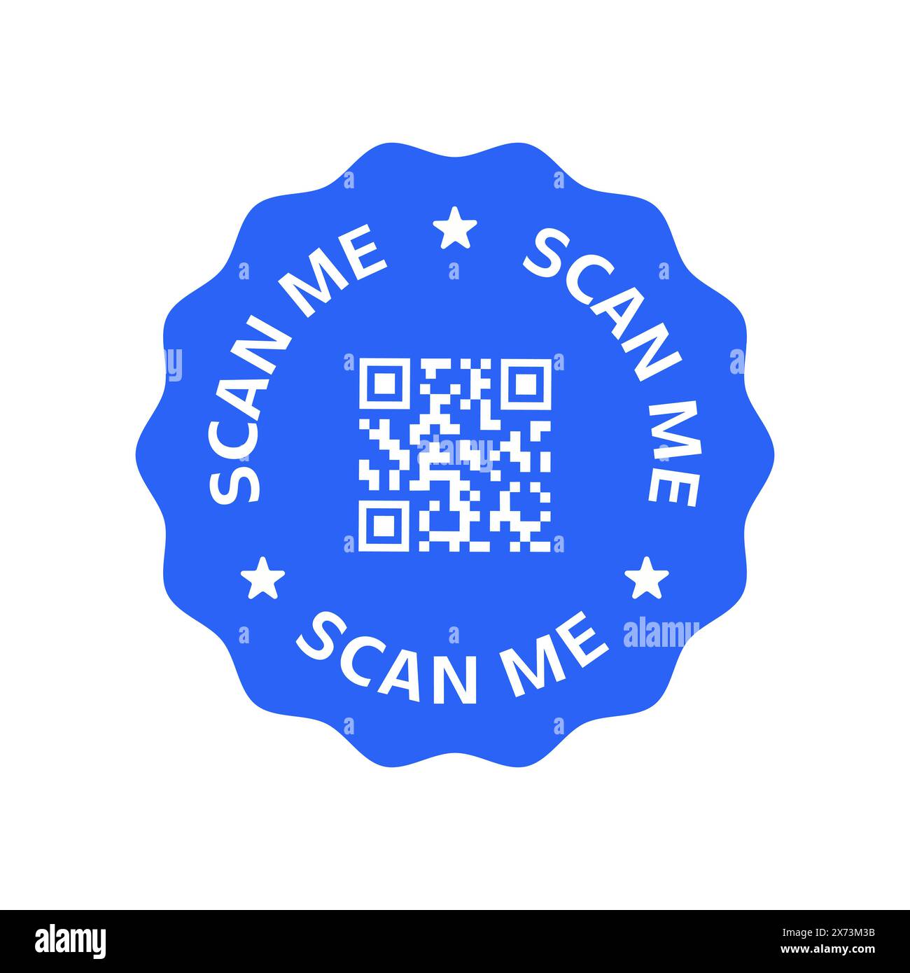 Blue QR code label with scan me text Stock Vector Image & Art - Alamy