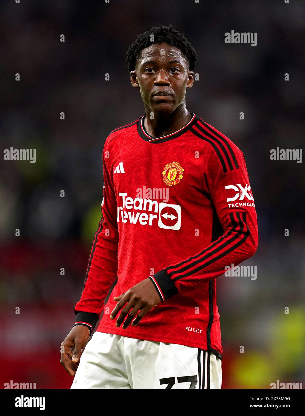 Manchester United's Kobbie Mainoo during the Premier League match at ...