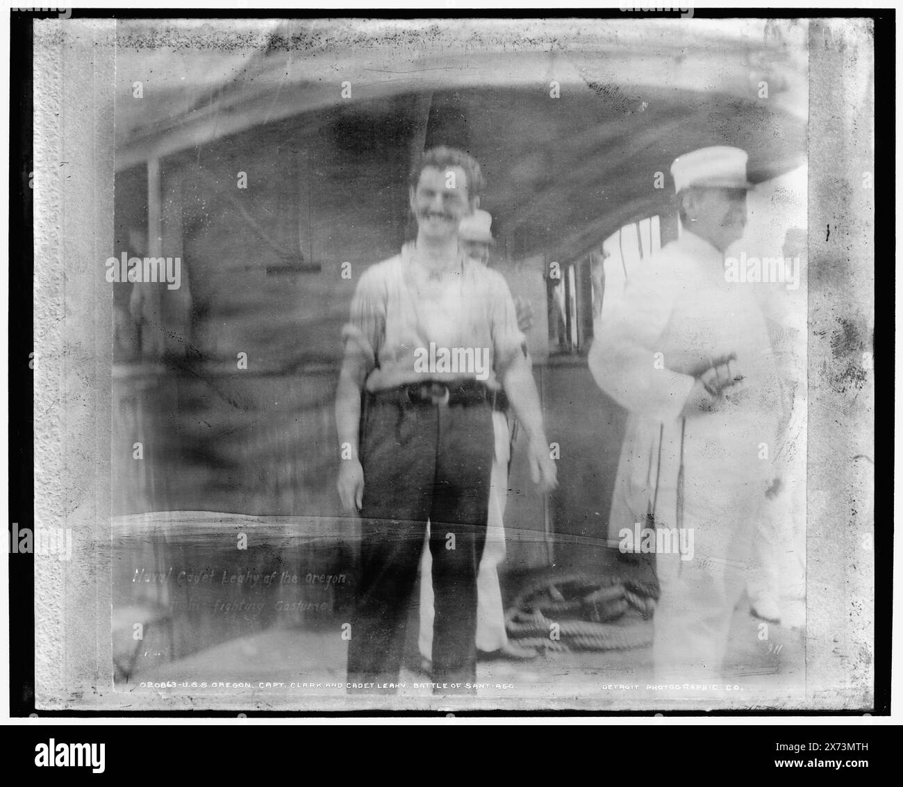 U.S.S. Oregon, Capt. Clark and Cadet Leahy, Battle of Santiago, "Hart ...