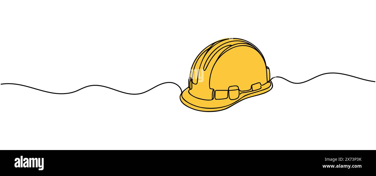 one line drawing of isolated hard hat Stock Vector Image & Art - Alamy