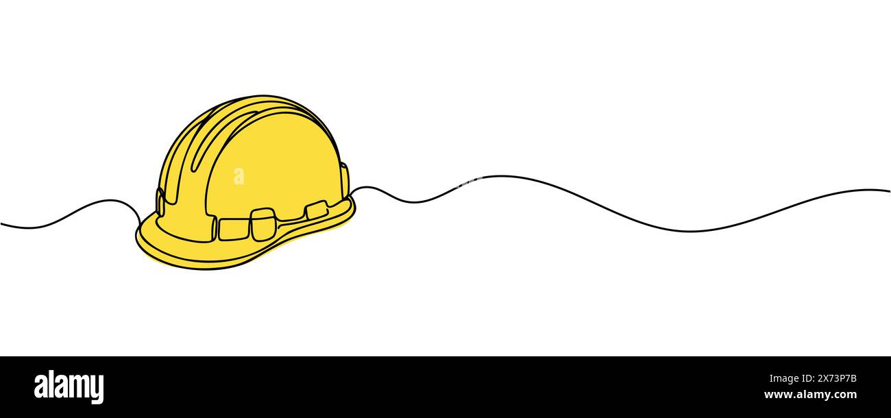 one line drawing of isolated hard hat Stock Vector Image & Art - Alamy