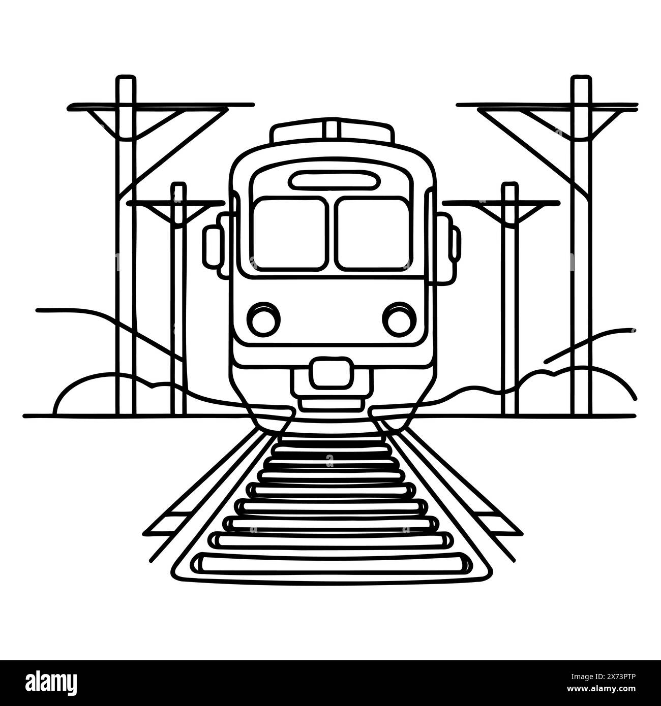 Railroad track line drawing hi-res stock photography and images - Alamy
