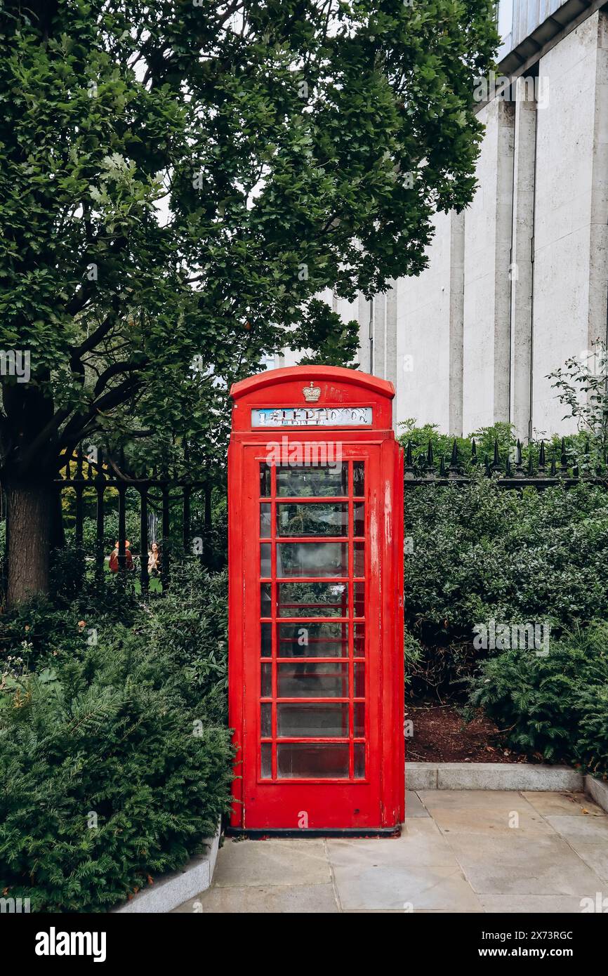 Iconic red telephone boxes in central London Stock Photo - Alamy