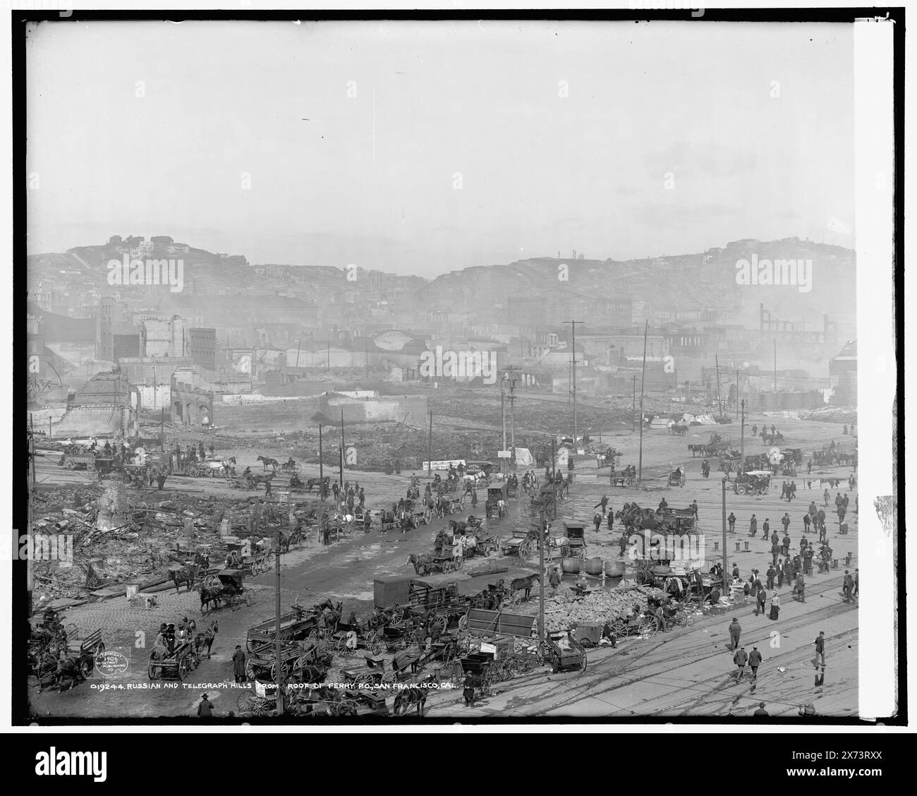 Russian and Telegraph hills from roof of Ferry P.O., San Francisco, Cal ...