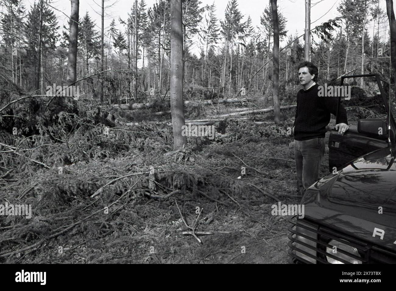 A Wiltshire Landowner surveys the damage to his land after the 'Burns ...