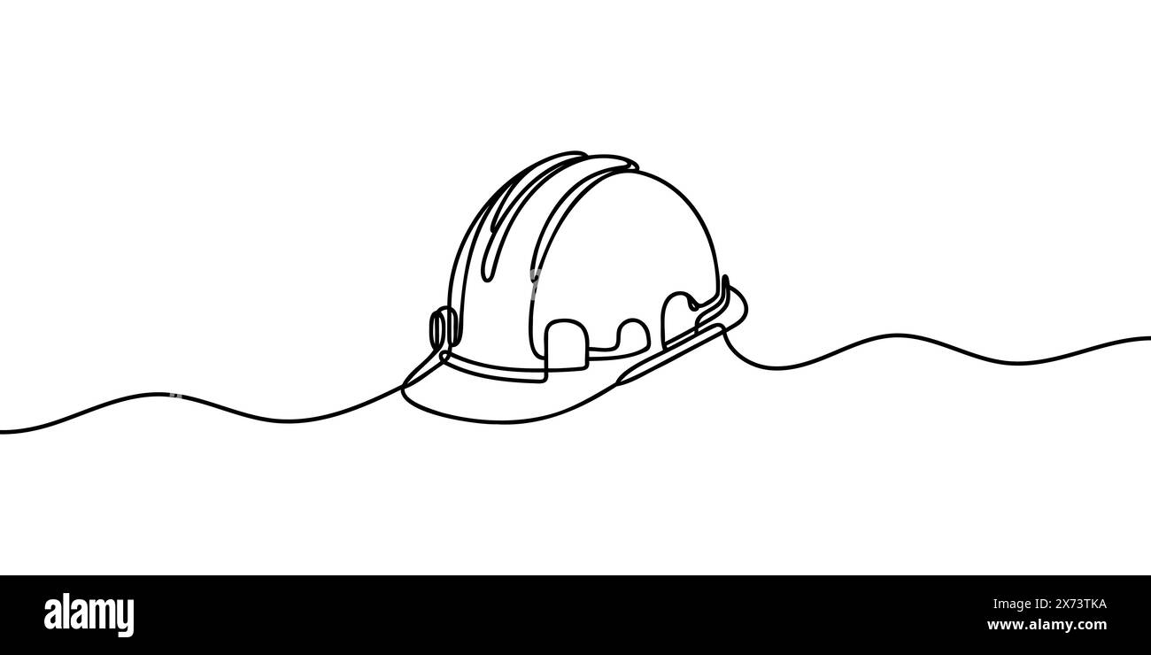 one line drawing of isolated hard hat Stock Vector Image & Art - Alamy