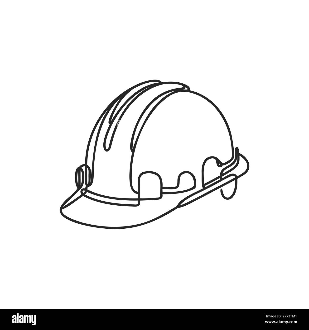 one line drawing of isolated hard hat Stock Vector Image & Art - Alamy