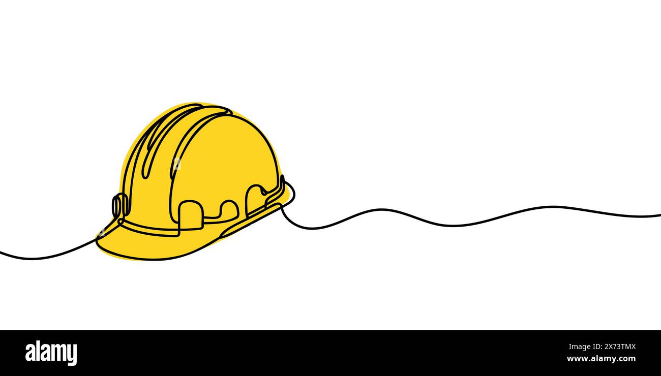 one line drawing of isolated hard hat Stock Vector Image & Art - Alamy
