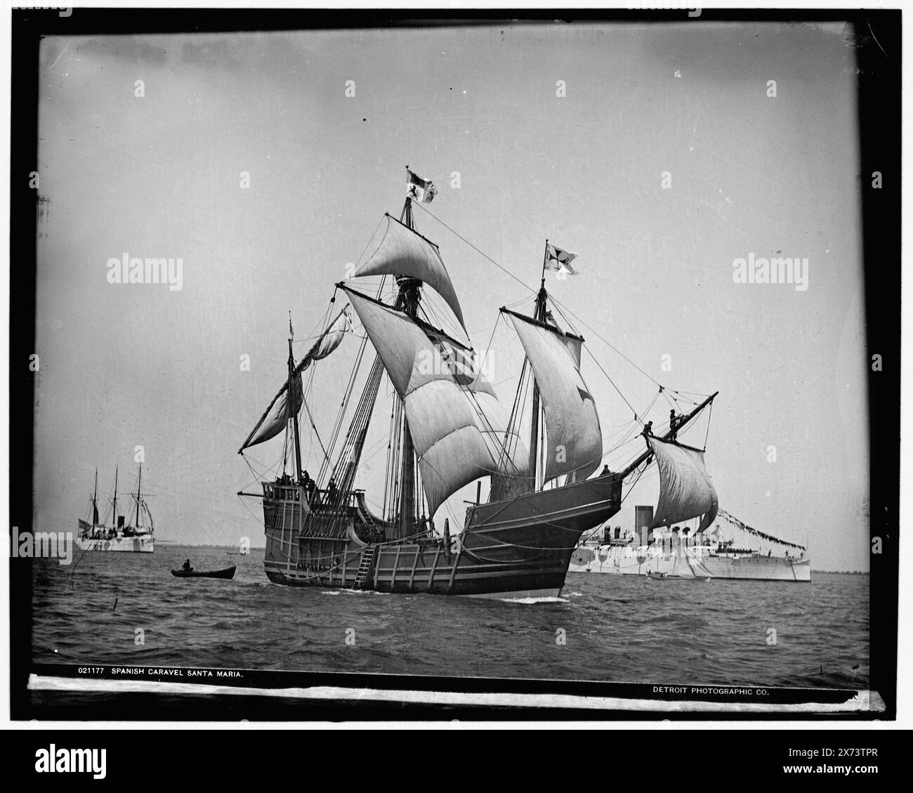 Caravel ship replica Black and White Stock Photos & Images - Alamy