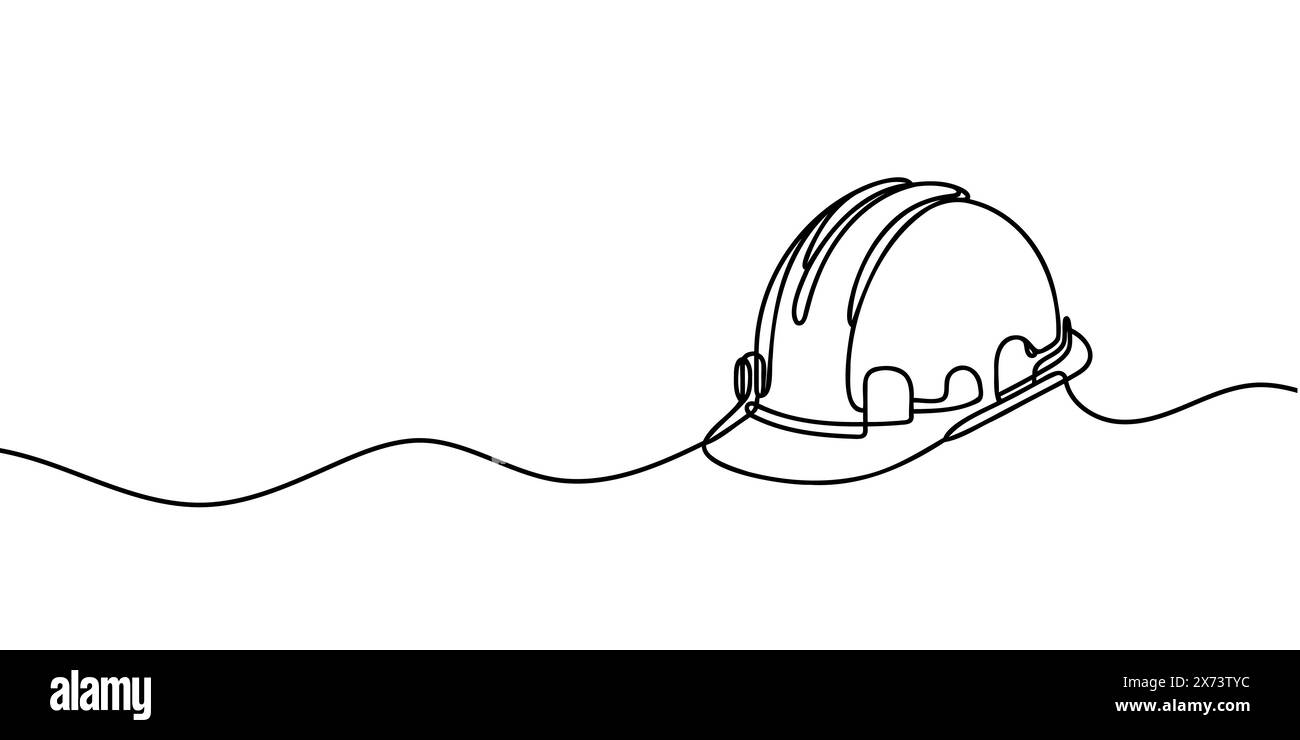 one line drawing of isolated hard hat Stock Vector Image & Art - Alamy