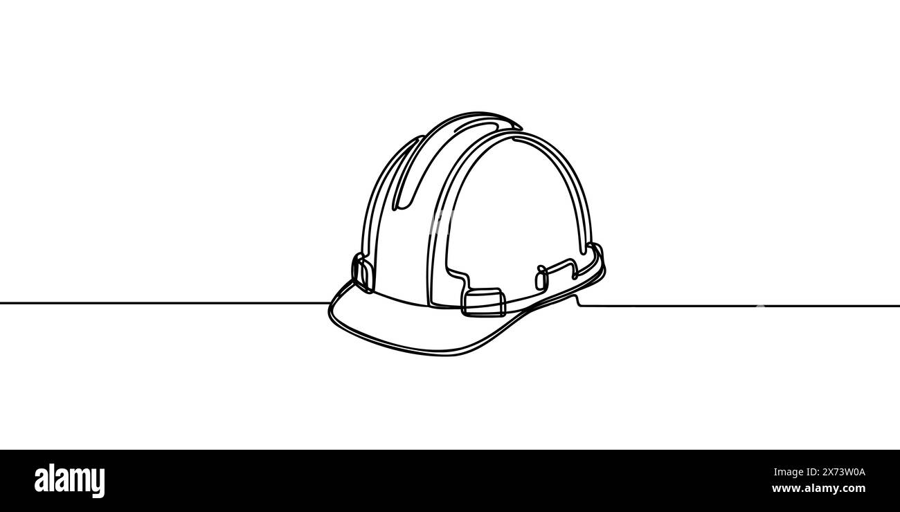 one line drawing of isolated hard hat Stock Vector Image & Art - Alamy