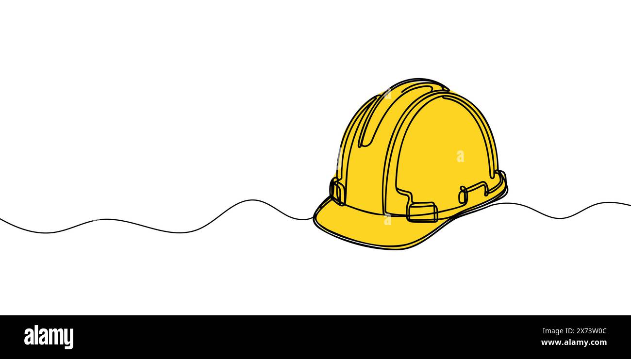one line drawing of isolated hard hat Stock Vector Image & Art - Alamy