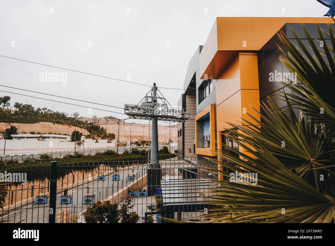 The outside of a modern building owned by Agadir Telepherique Stock ...