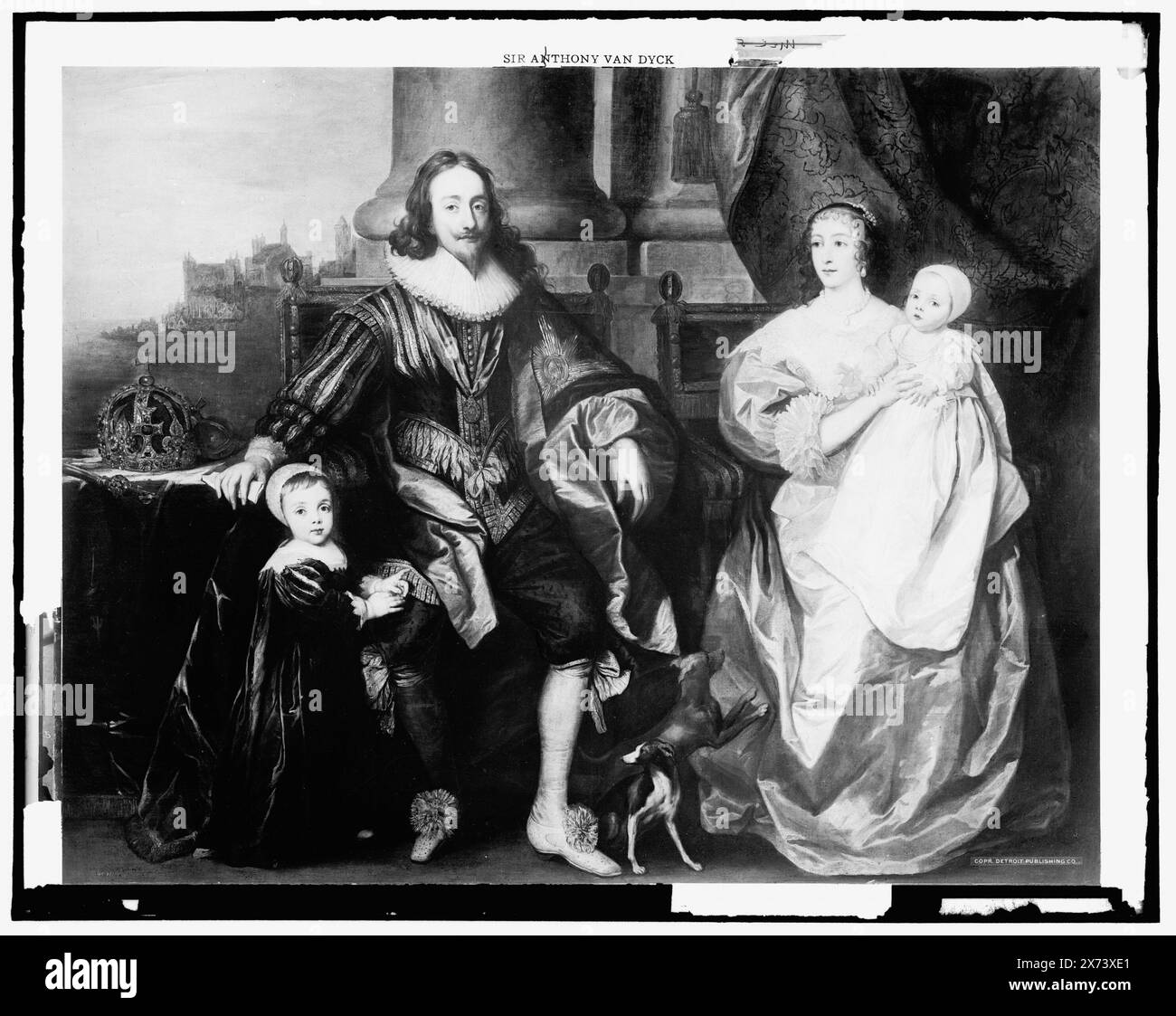 Charles I and Henrietta Maria with their children, afterwards Charles ...